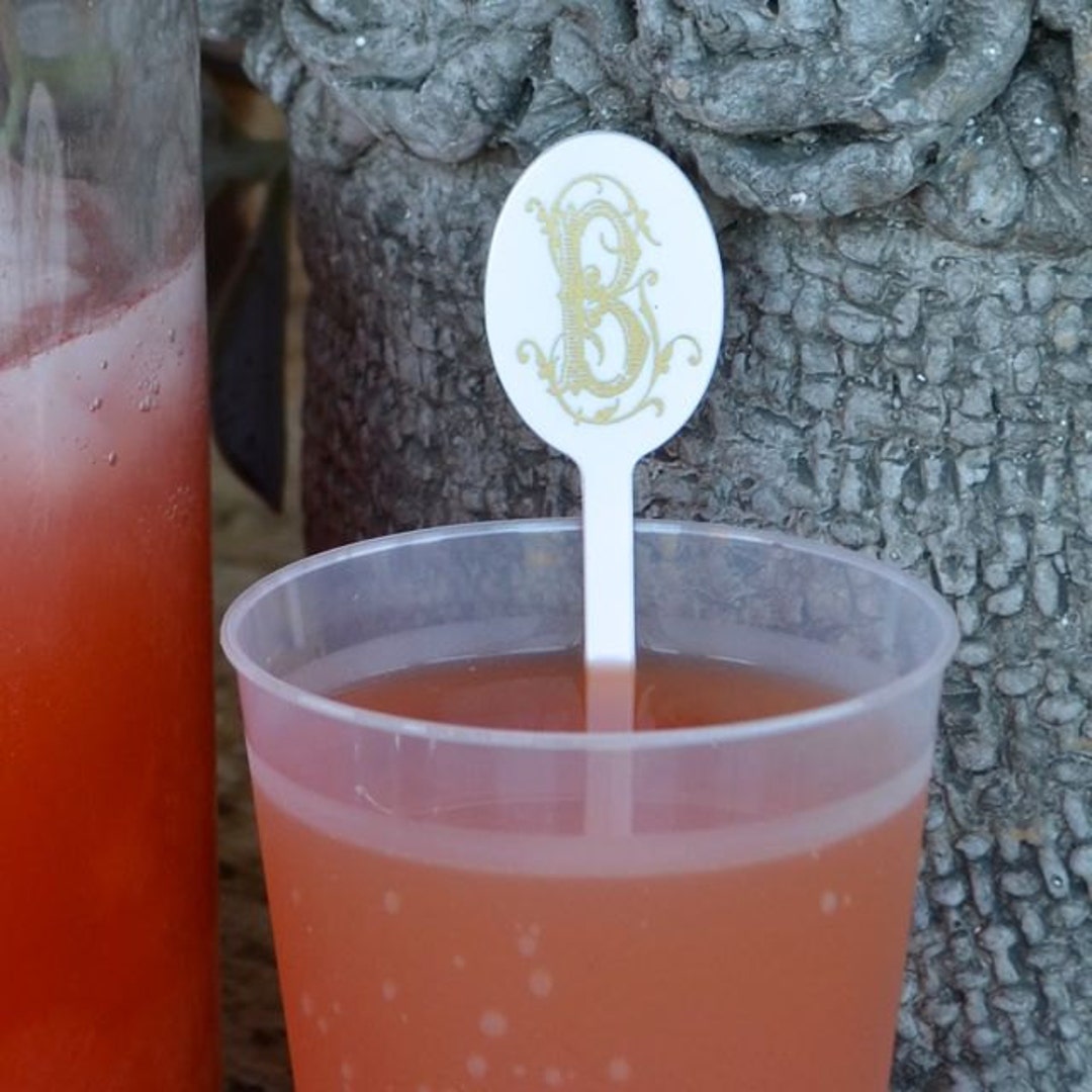 Personalized Initial Plastic Stir Sticks, Wedding Swizzle Sticks ...