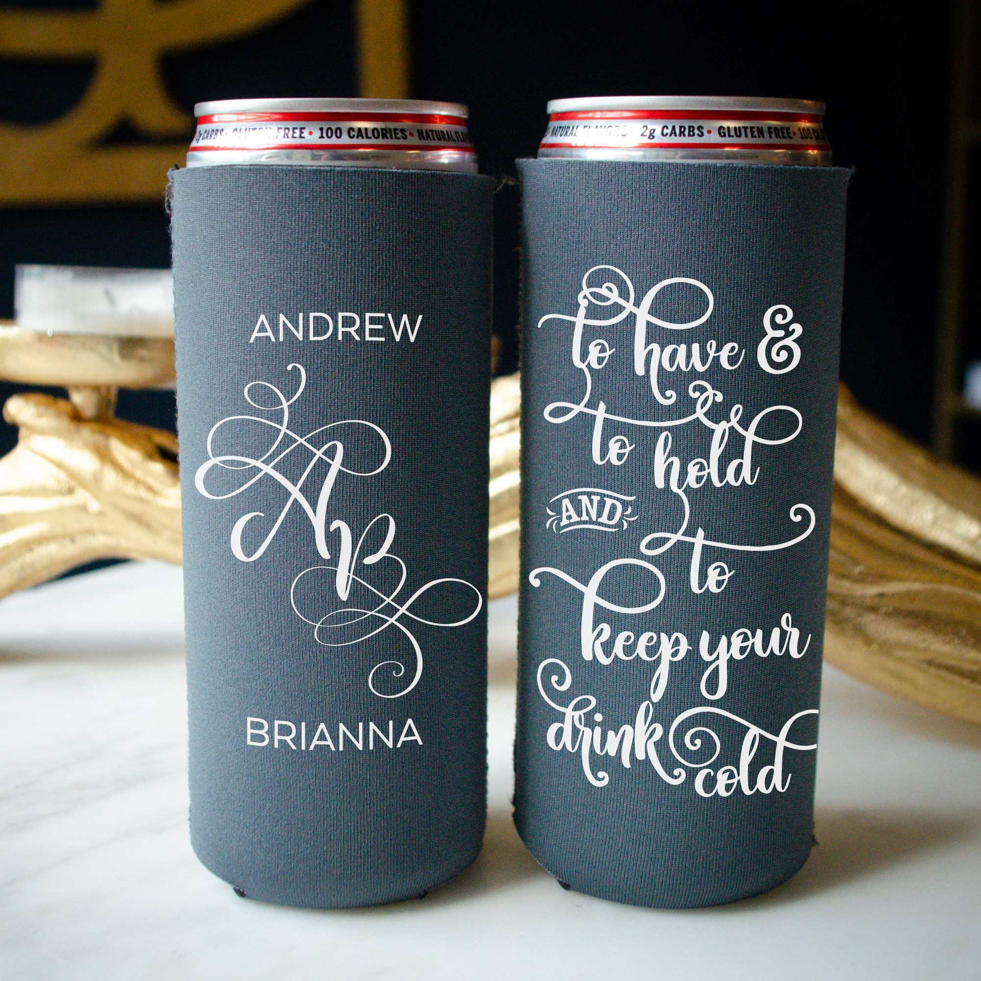 Interlocking Monogram Can Huggers Wedding Duogram Seltzer Can | Etsy