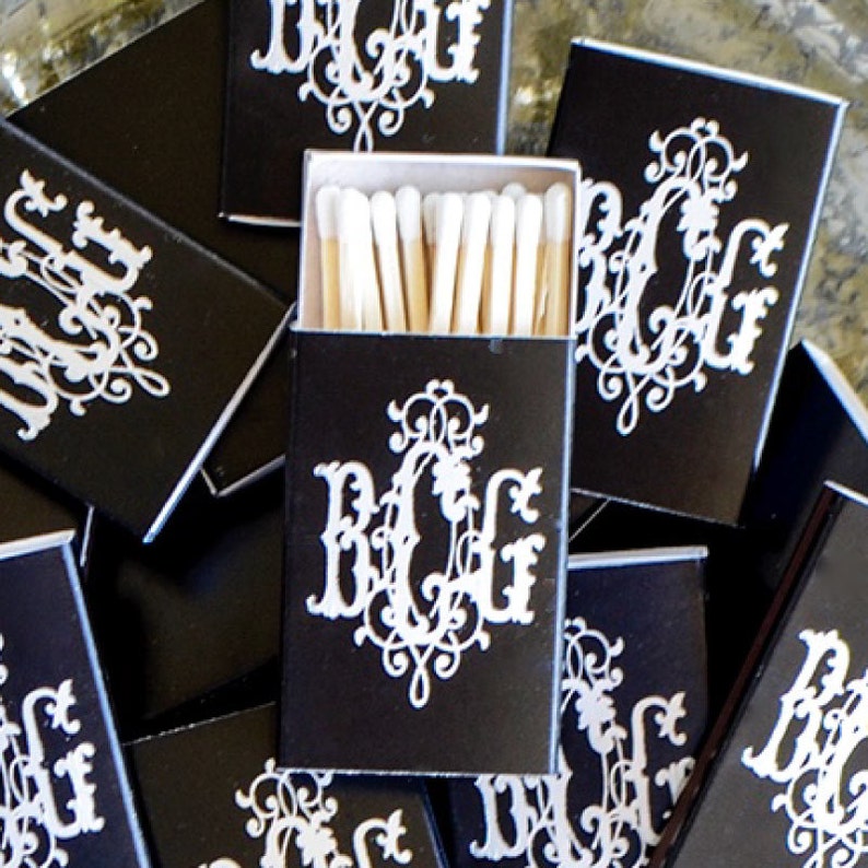 Formal Monogram Personalized Wedding Matchboxes Wedding - Etsy