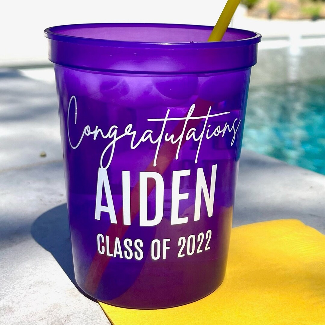 Congratulations Grad Stadium Cups, Class of 2022 Graduation Translucent ...