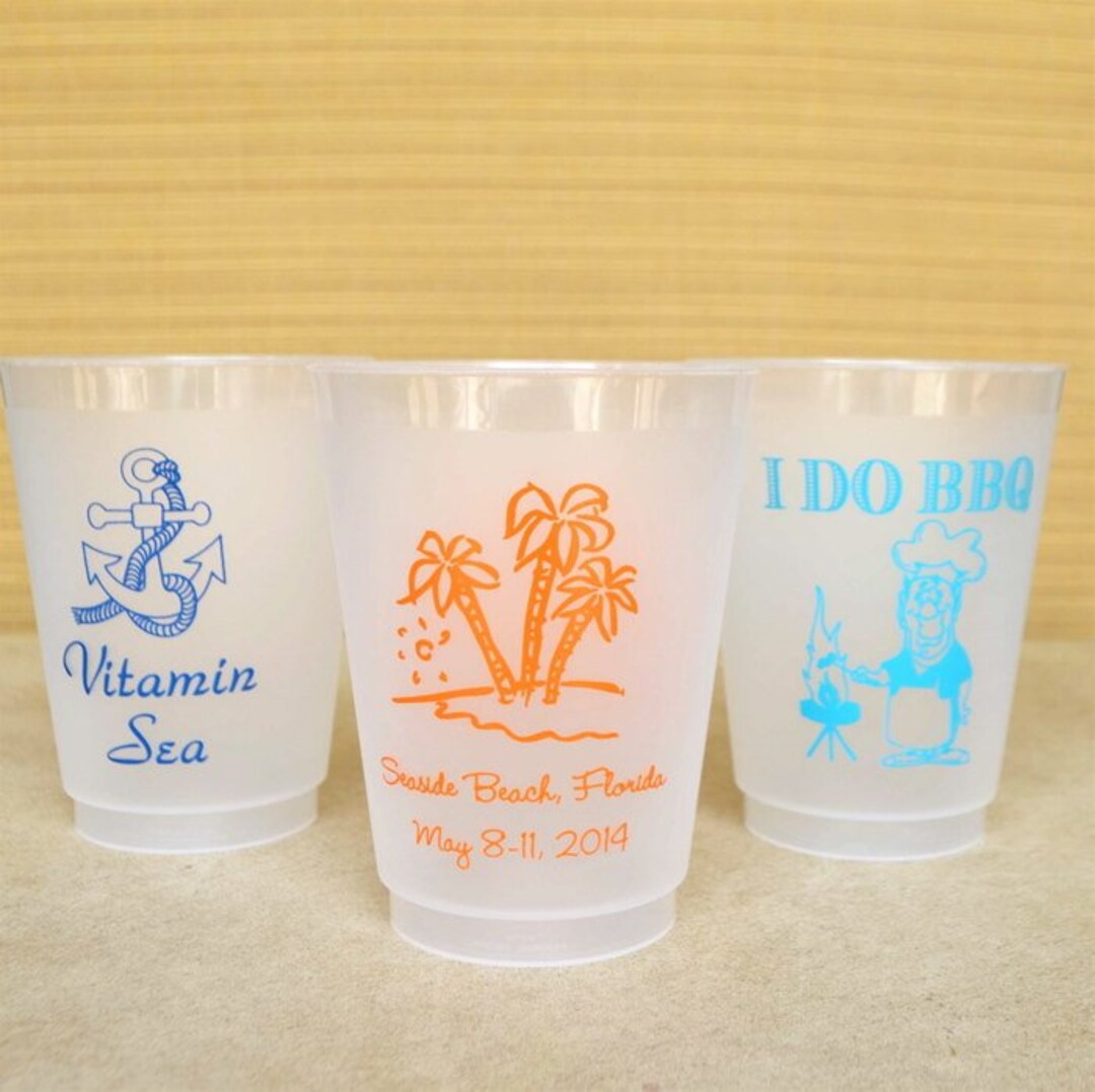 Personalized Summer Party Shatterproof Cups, Custom Printed Beach Cups ...