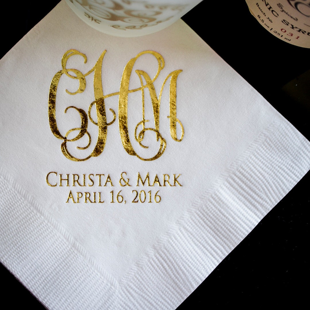 Custom Wedding Napkins, Personalized Wedding Napkins, Wedding Favors ...