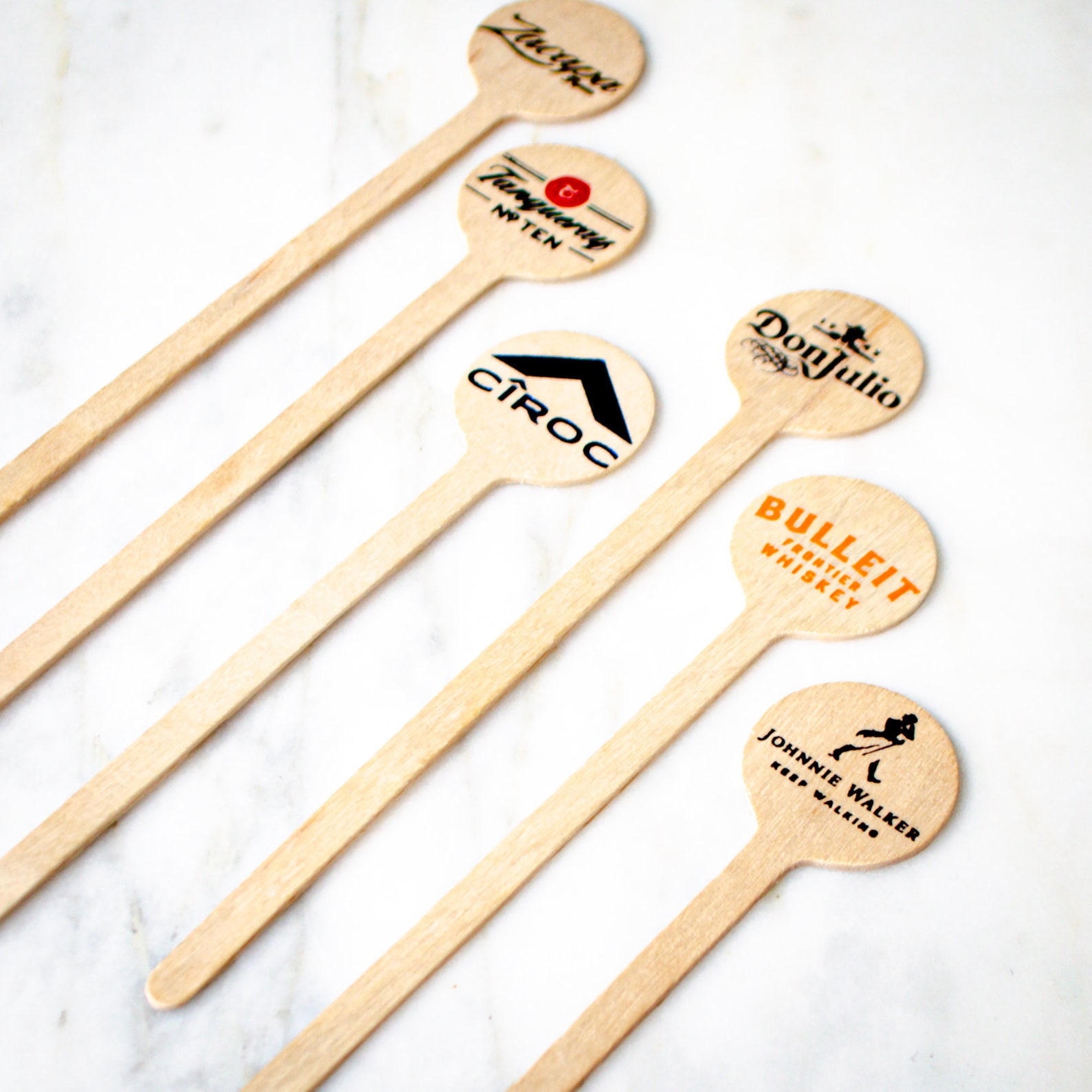 Custom Monogram Wooden Drink Swizzle Sticks Personalized - Etsy