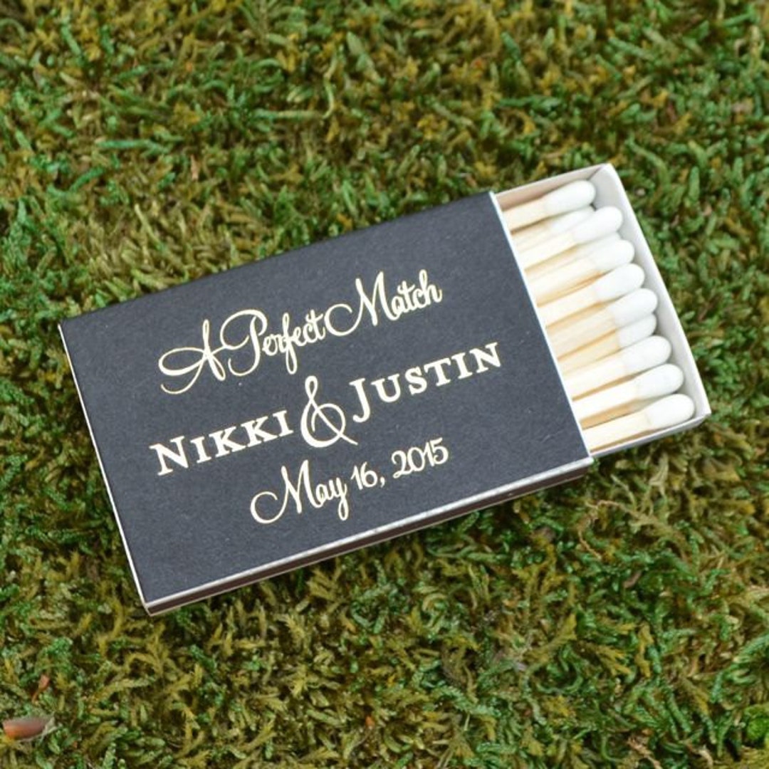 Printed "a Perfect Match" Personalized Matches, Custom Wedding ...