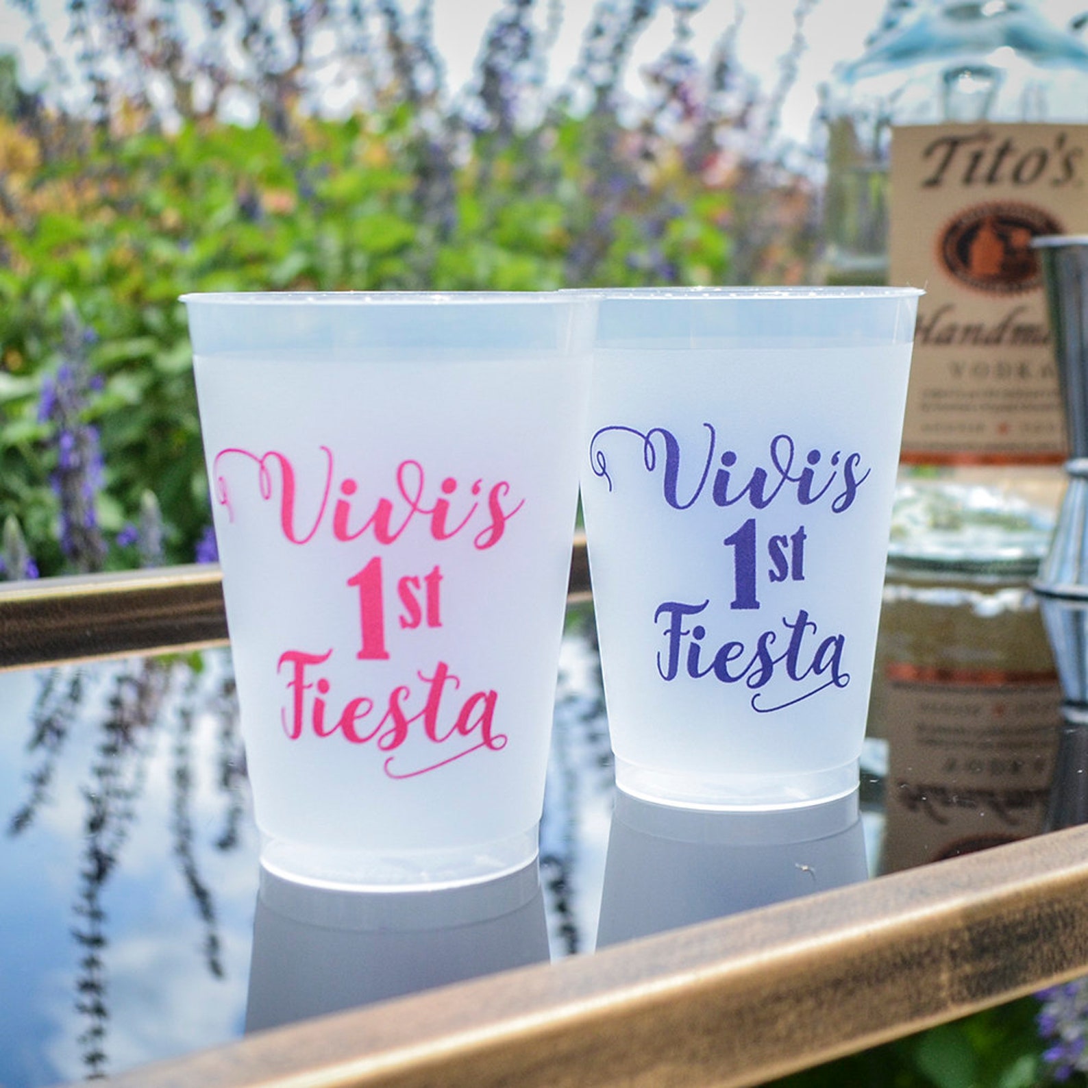 Custom Circle Monogram Party Cups, Personalized Shatterproof Cups ...
