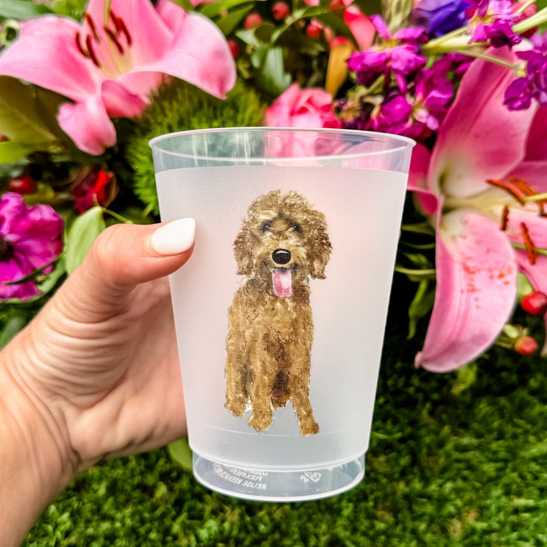 Full Color Custom Goldendoodle Art Frosted Cups, Dog Full Color ...