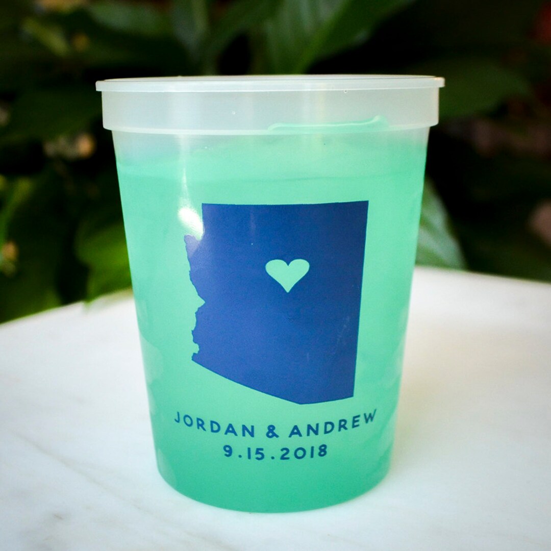 Custom Wedding Mood Cups, Choose Your State Cups, Color Changing Cups ...