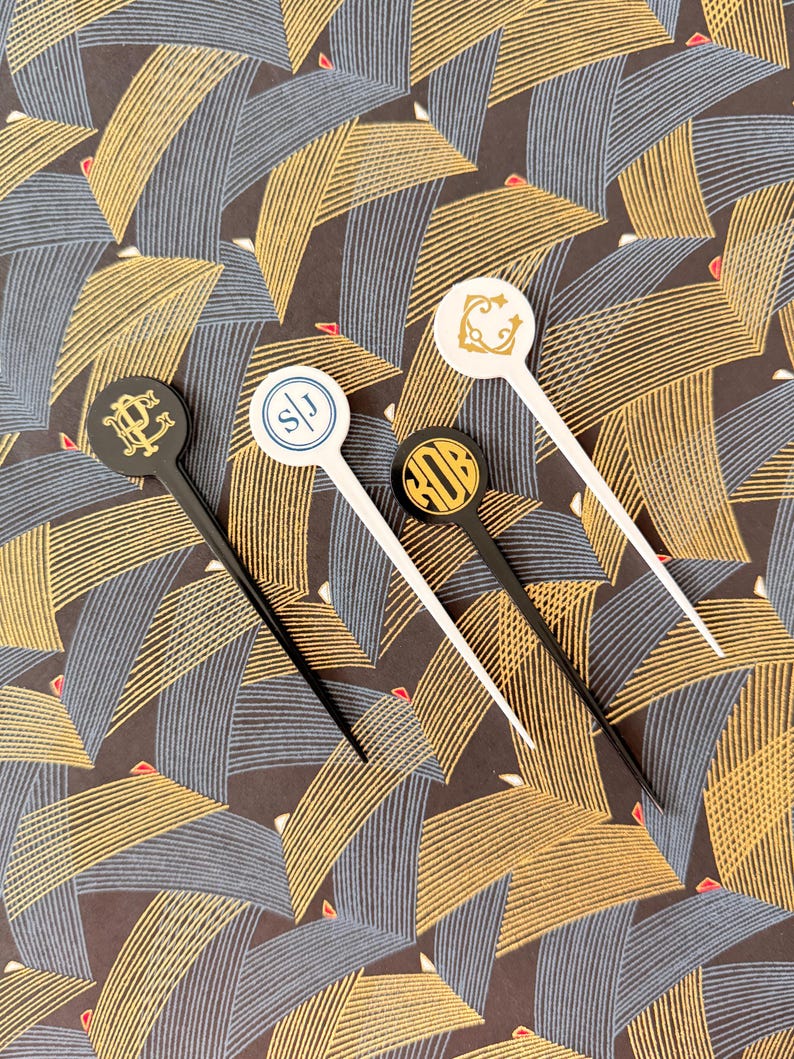 Custom Monogrammed 4" Plastic Food Picks, Personalized Wedding ...