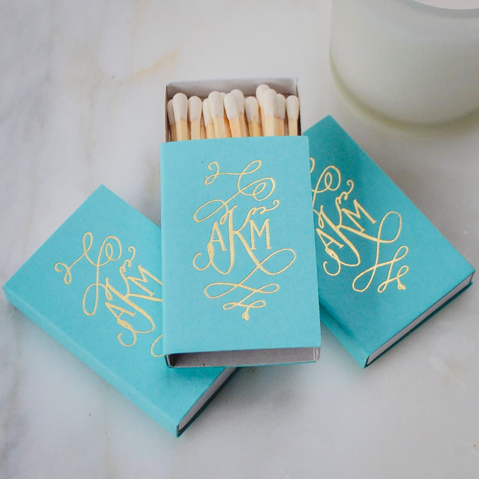 Custom Interlocking Monogram Matchboxes Monogrammed Matches - Etsy