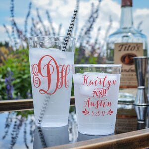 Single Initial Hard Plastic Cups, Personalized Wedding Cups, Custom ...