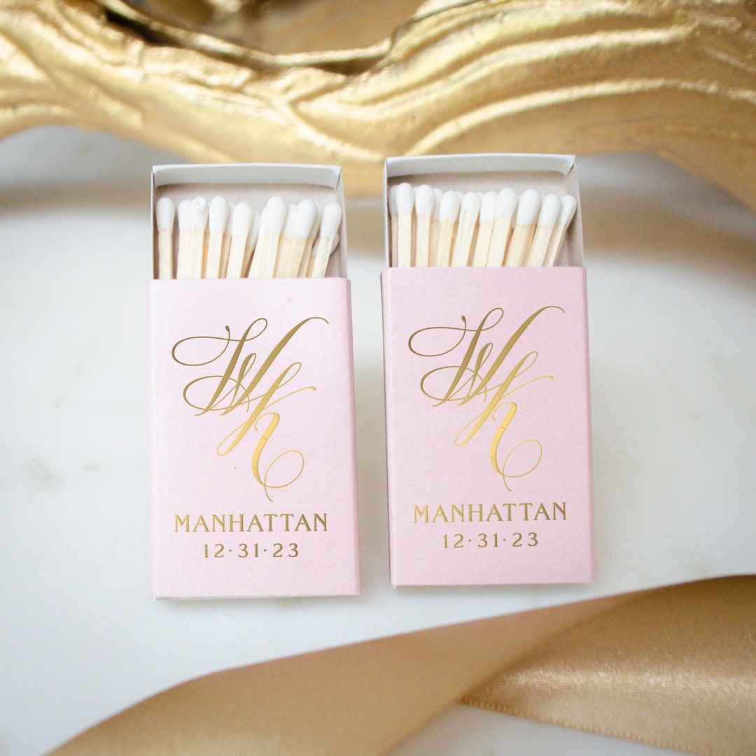 Monogrammed Matchbox Wedding Favors, Decorative Matchbox, Wedding ...