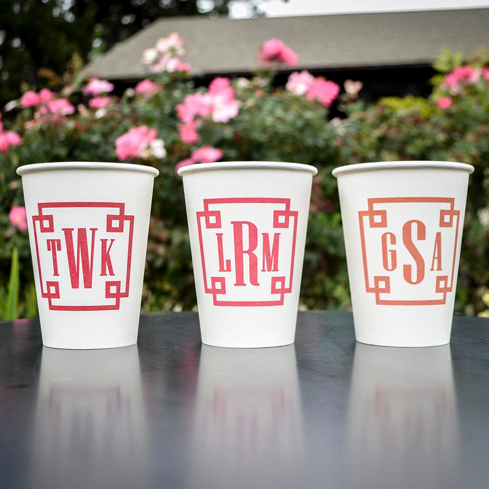 Monogrammed Paper Cups, Customizable Coffee Cups, Wedding Coffee Cups ...