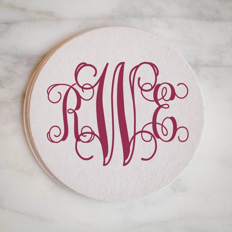 Custom Monogram Paper Coasters Personalized Printed Coasters - Etsy