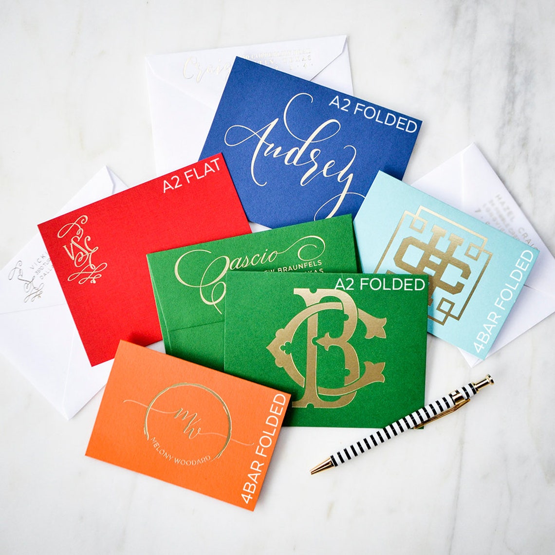 Name Note Cards Custom Stationery Cards With Envelopes Set - Etsy