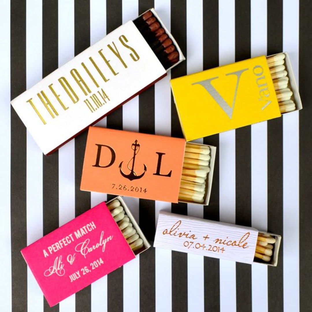 Foil Printed Matchboxes, Custom Wedding Matches, Personalized Bar ...