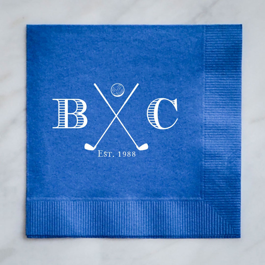 Golf Personalized Wedding Napkins, Custom Napkins, Sporty Wedding ...
