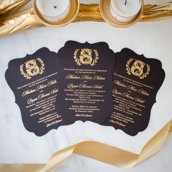 Gold Foil Invitation - Etsy