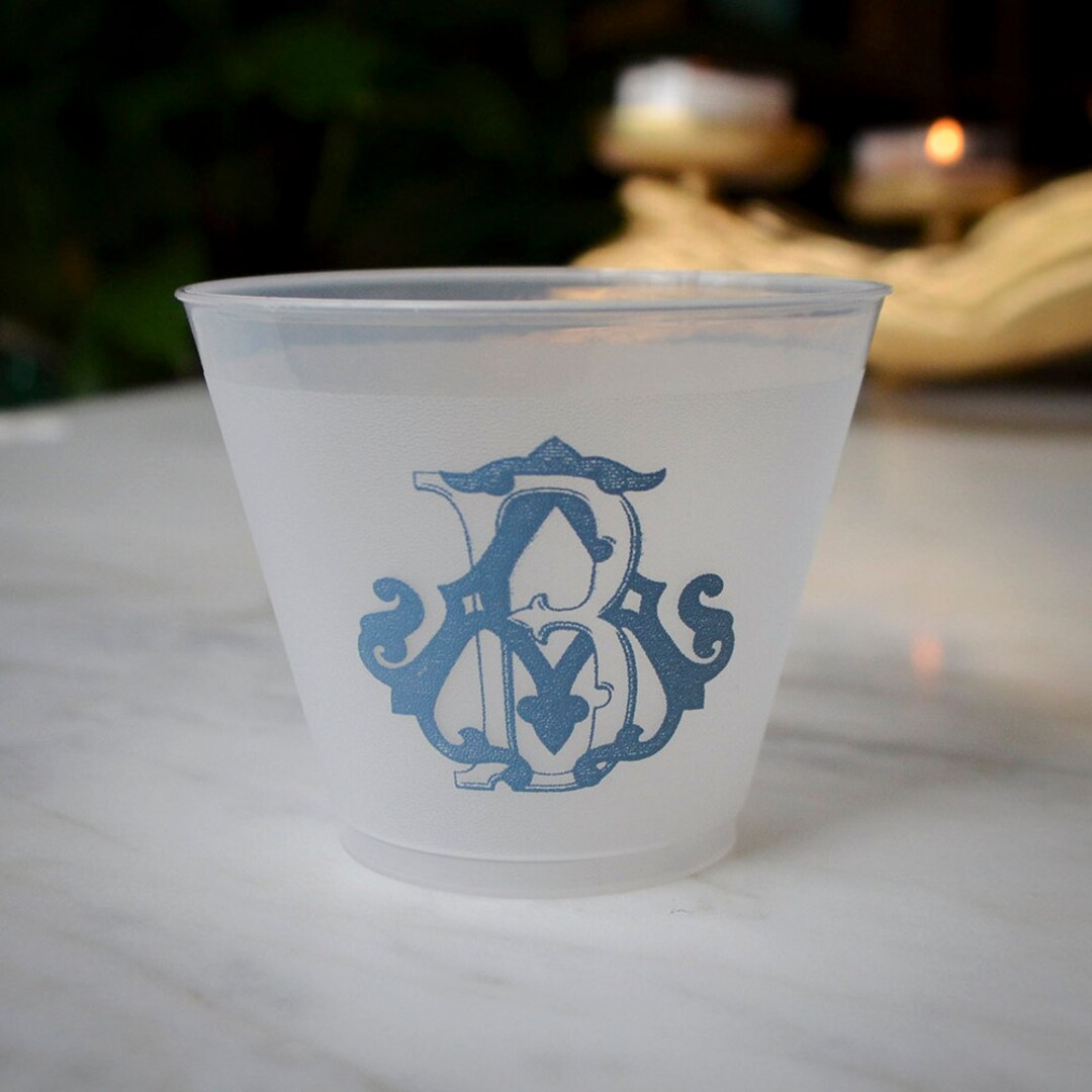 Custom Interlocking Monogram Cups, Personalized Frost Flex Cups, Custom ...