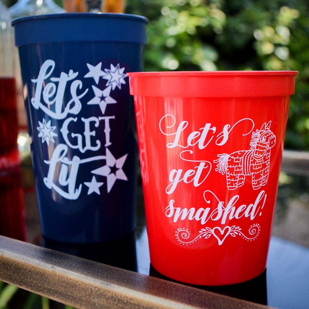 Personalized Party Cups, Custom Printed Plastic Cups, Mexican Fiesta ...