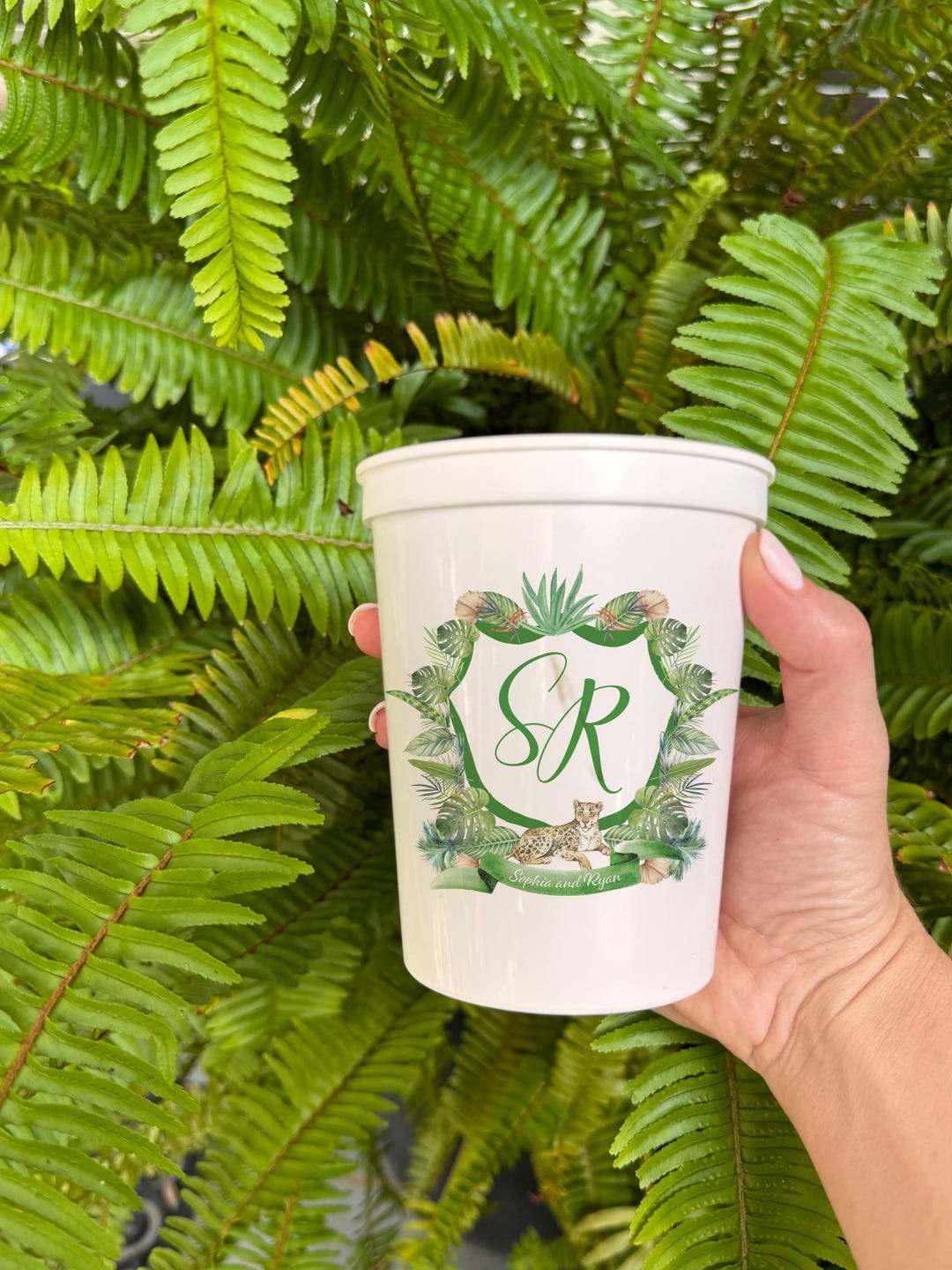 Full Color Safari Crest White Stadium Cups, Personalized Stadium Cups ...