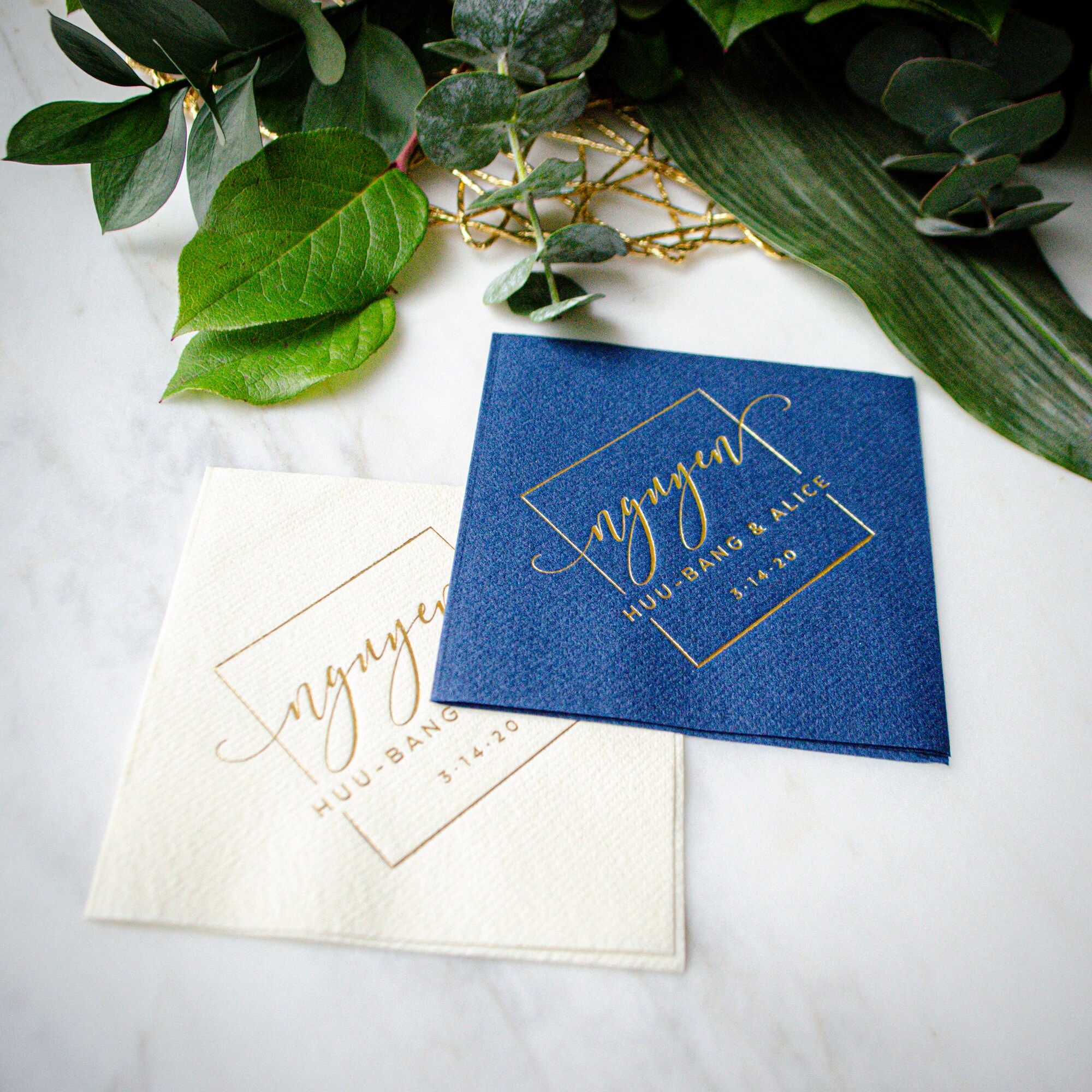 Simplistic Custom Linen-Like Wedding Napkins Linun Cocktail - Etsy.de