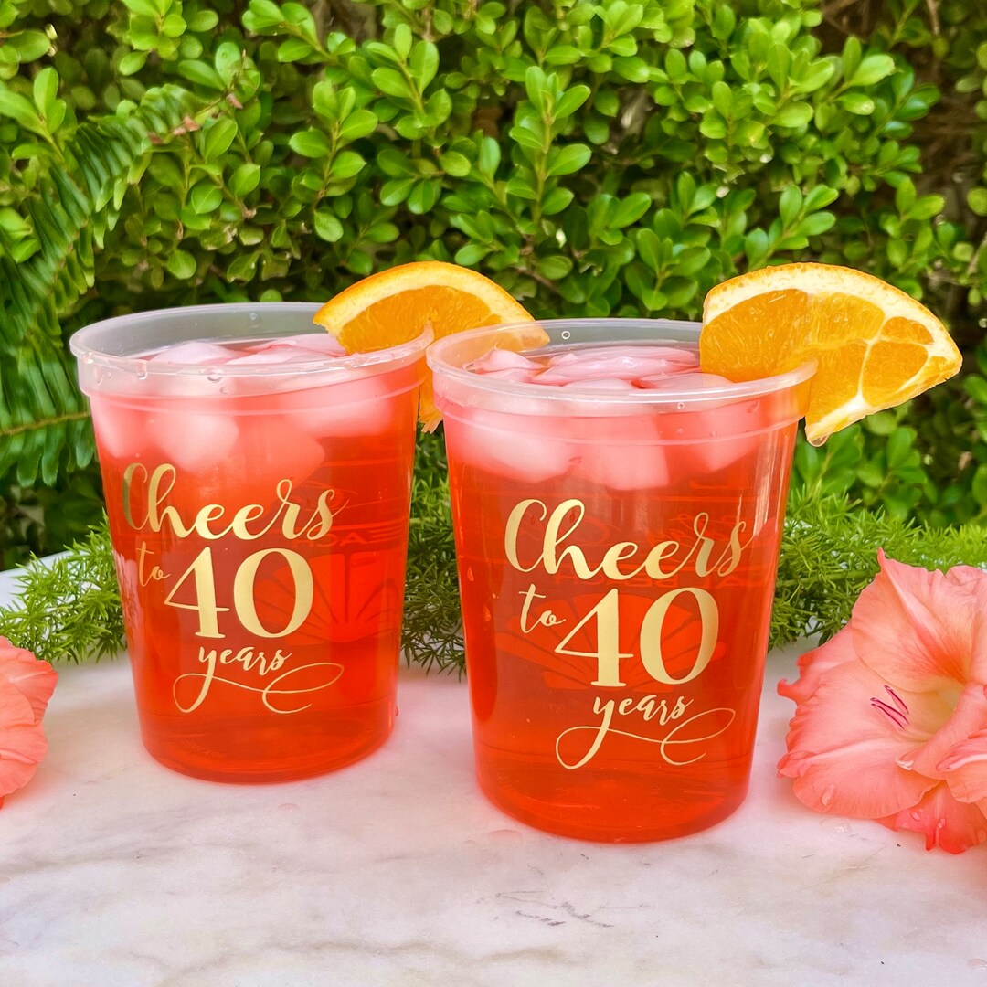 Customized 40th Birthday Stadium Cups, 40th Birthday, Personalized ...