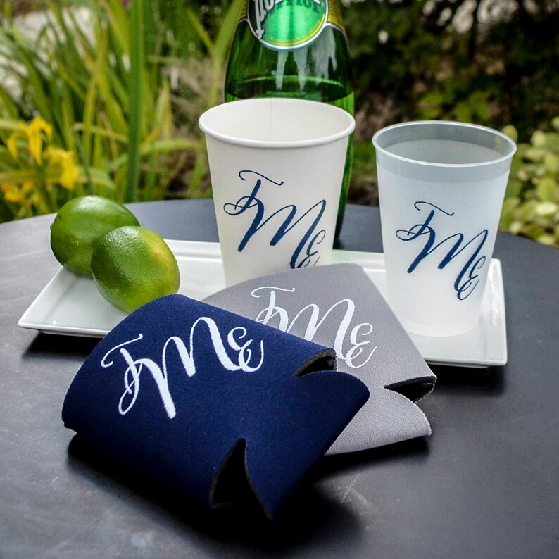 Monogrammed Can Coolers Custom Can Huggers Printed Bottle - Etsy