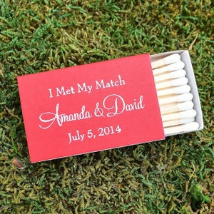 Printed "a Perfect Match" Personalized Matches, Custom Wedding ...