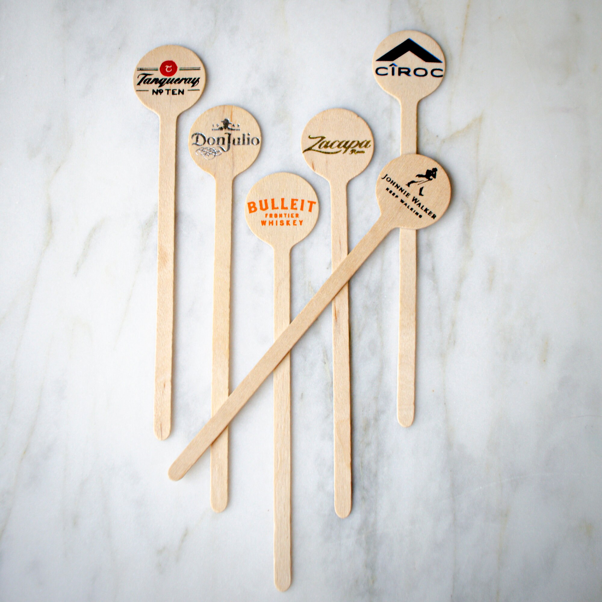 Wooden Drink Stirrers Company Logo Swizzle Sticks Bourbon | Etsy