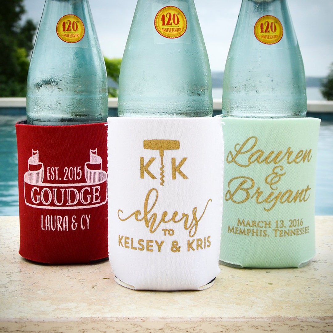 Custom Can Coolers, Personalized Can Coolies, Neoprene, Wedding Favors ...