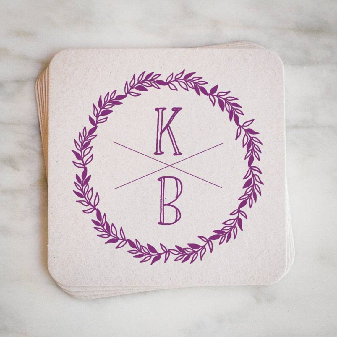 Custom Monogram Paper Coasters Personalized Printed Coasters - Etsy
