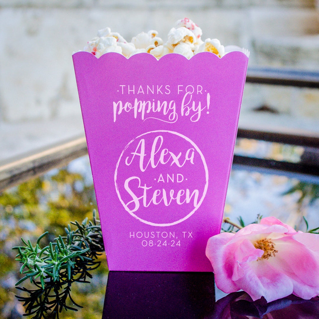 Thanks for Popping By! Popcorn Boxes, Personalized Wedding Favor Box ...