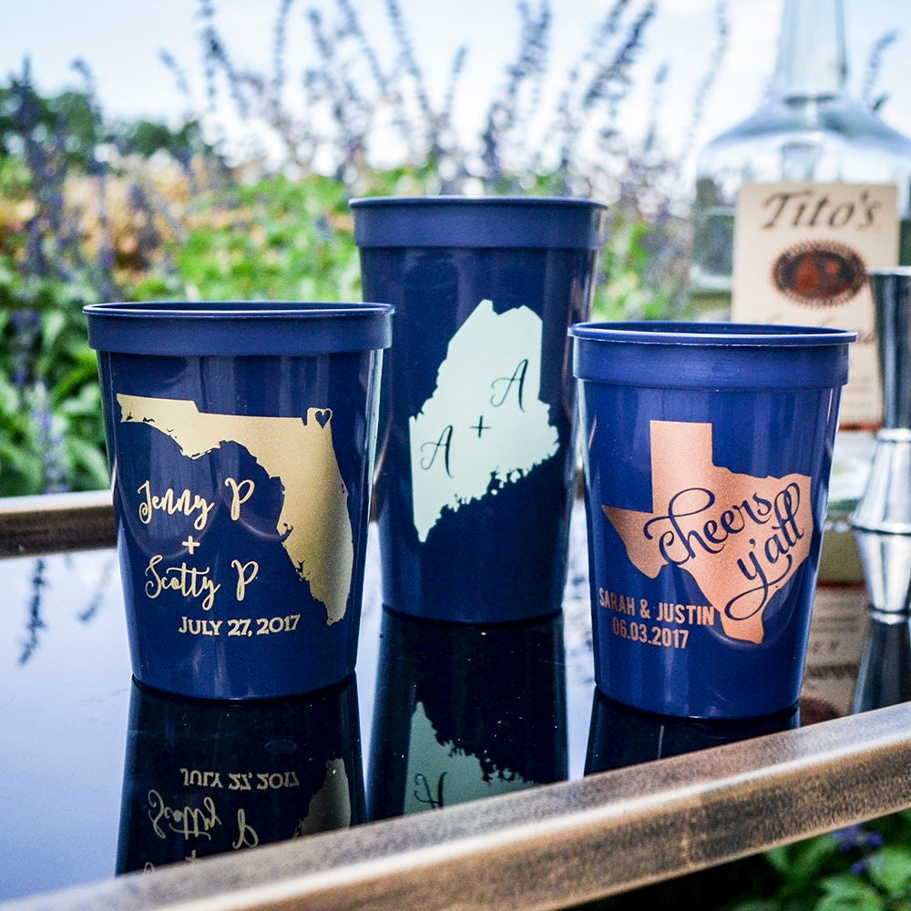 Custom State Pride Stadium Cups, Personalized Wedding Cups, Printed ...
