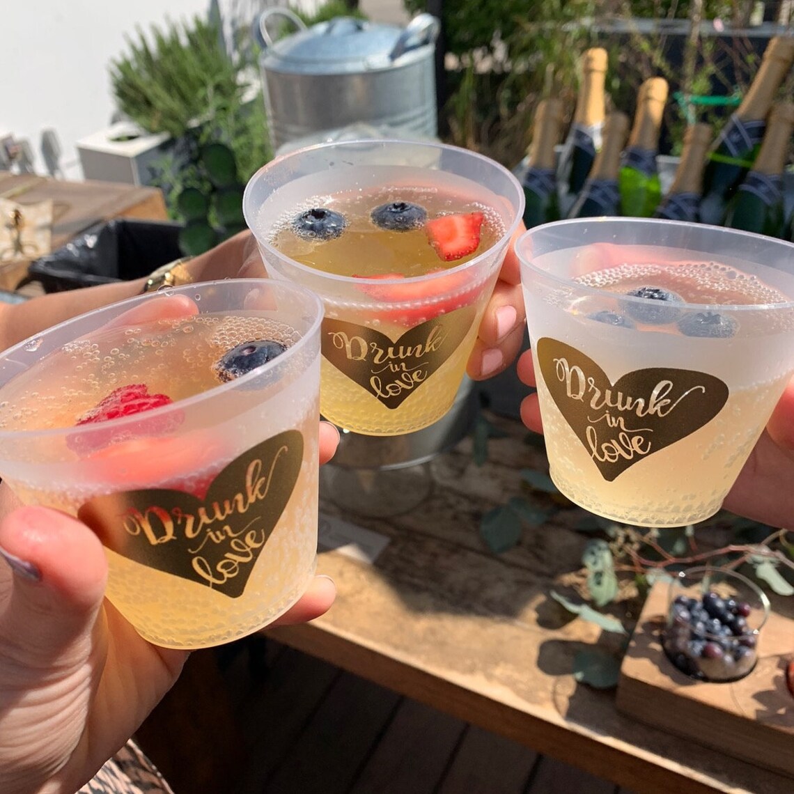 Monogrammed Party Cups Wedding Logo Cups Frosted Plastic | Etsy