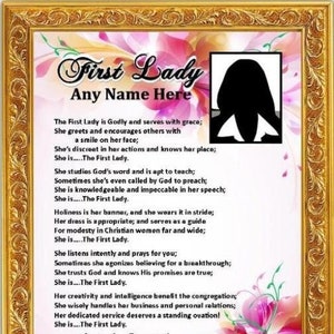 Pastor's Wife First Lady Personalized Custom Appreciation Name Poem ...