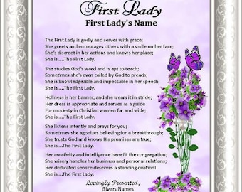Pastor's Wife First Lady Personalized Appreciation Name Poem Gift Thank ...