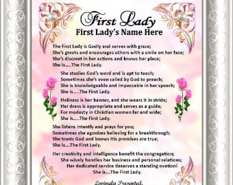 Pastor's Wife First Lady Personalized Appreciation Name Poem Gift Thank ...