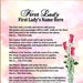Pastor's Wife First Lady Personalized Appreciation Name Poem Gift Thank ...