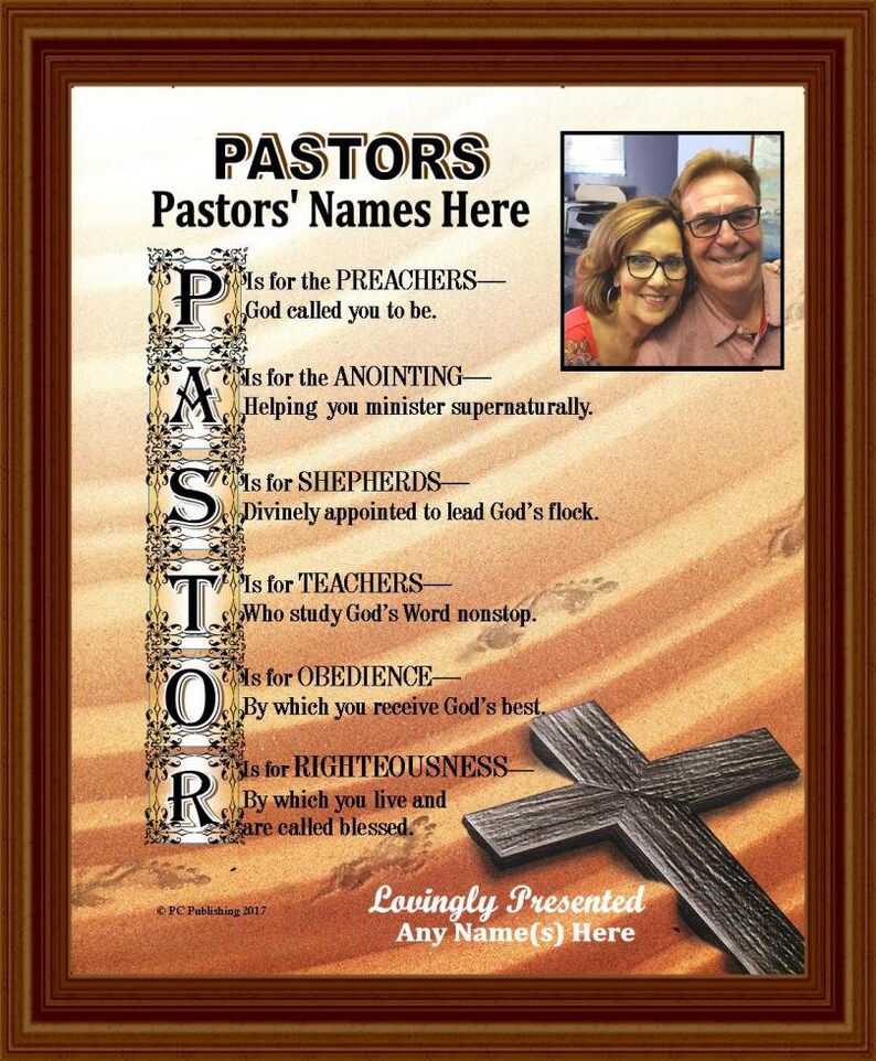 Pastor OR Pastors Appreciation Anniversary Personalized Photo Name Poem ...