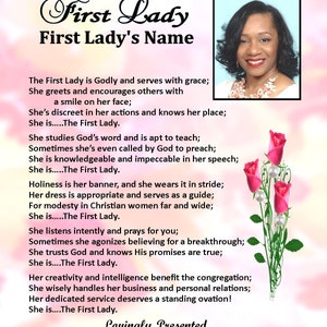 Pastor's Wife First Lady Personalized Custom Appreciation Photo Name ...