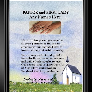 Personalized Pastor & Wife | Pastor and First Lady Appreciation Gift ...