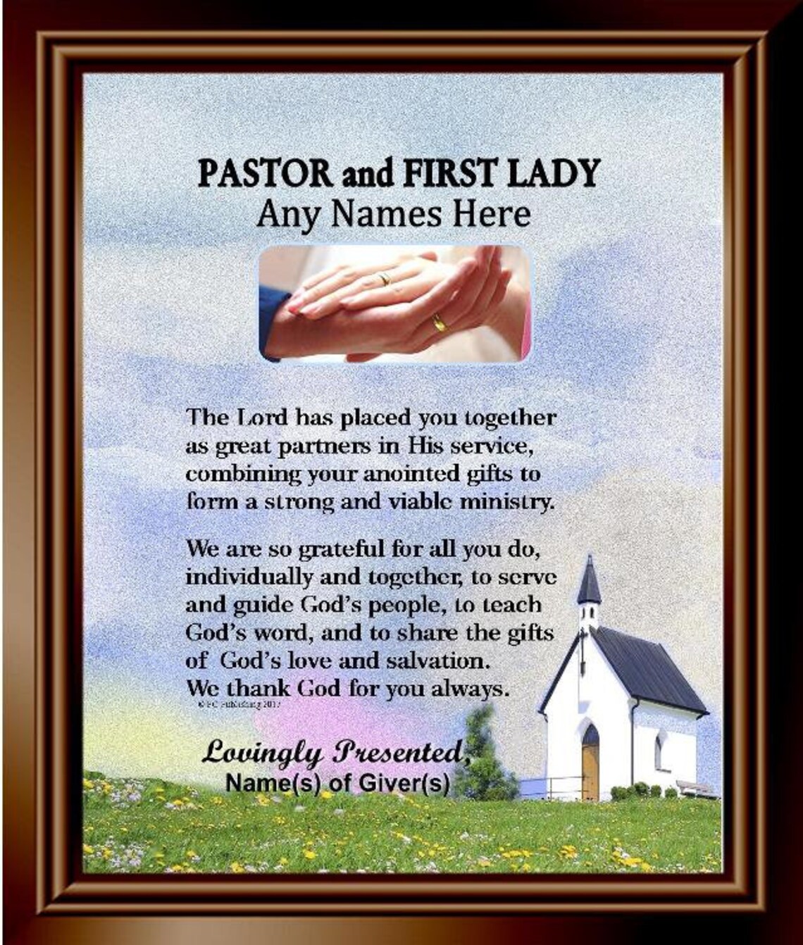 Pastor and Wife|pastor and First Lady| Personalized Appreciation ...