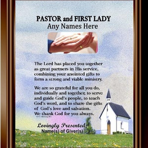 Personalized Pastor & Wife | Pastor and First Lady Appreciation Gift ...