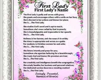 Pastor's Wife First Lady Personalized Appreciation Photo | Etsy