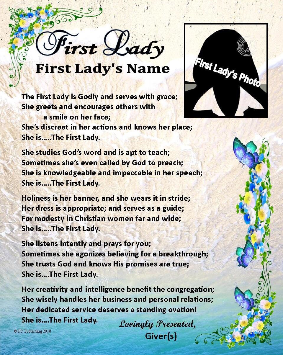 Pastor's Wife First Lady Personalized Photo Name Poem Gift Thank You ...