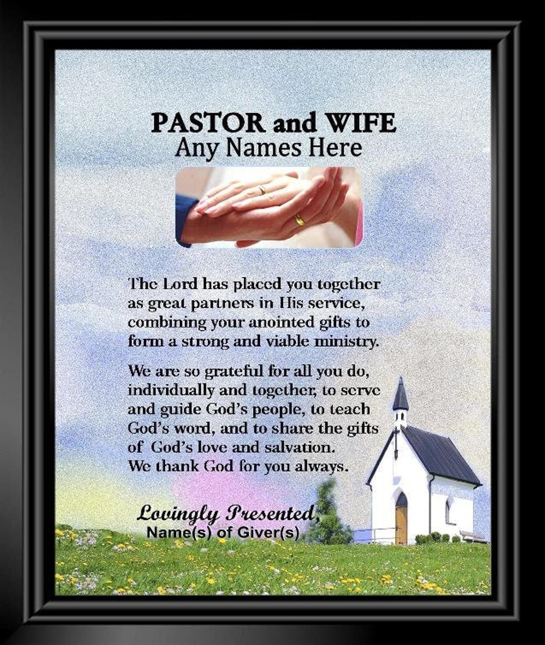 Pastor and Wife|pastor and First Lady| Personalized Appreciation ...