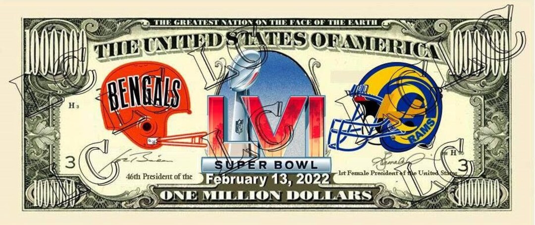 DIGITAL Download SUPER BOWL 56 Million Dollar Bills-super Bowl Souvenir ...