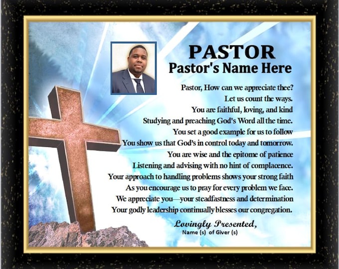 Pastor Appreciation Anniversary Personalized Photo Name Poem Gift Thank ...