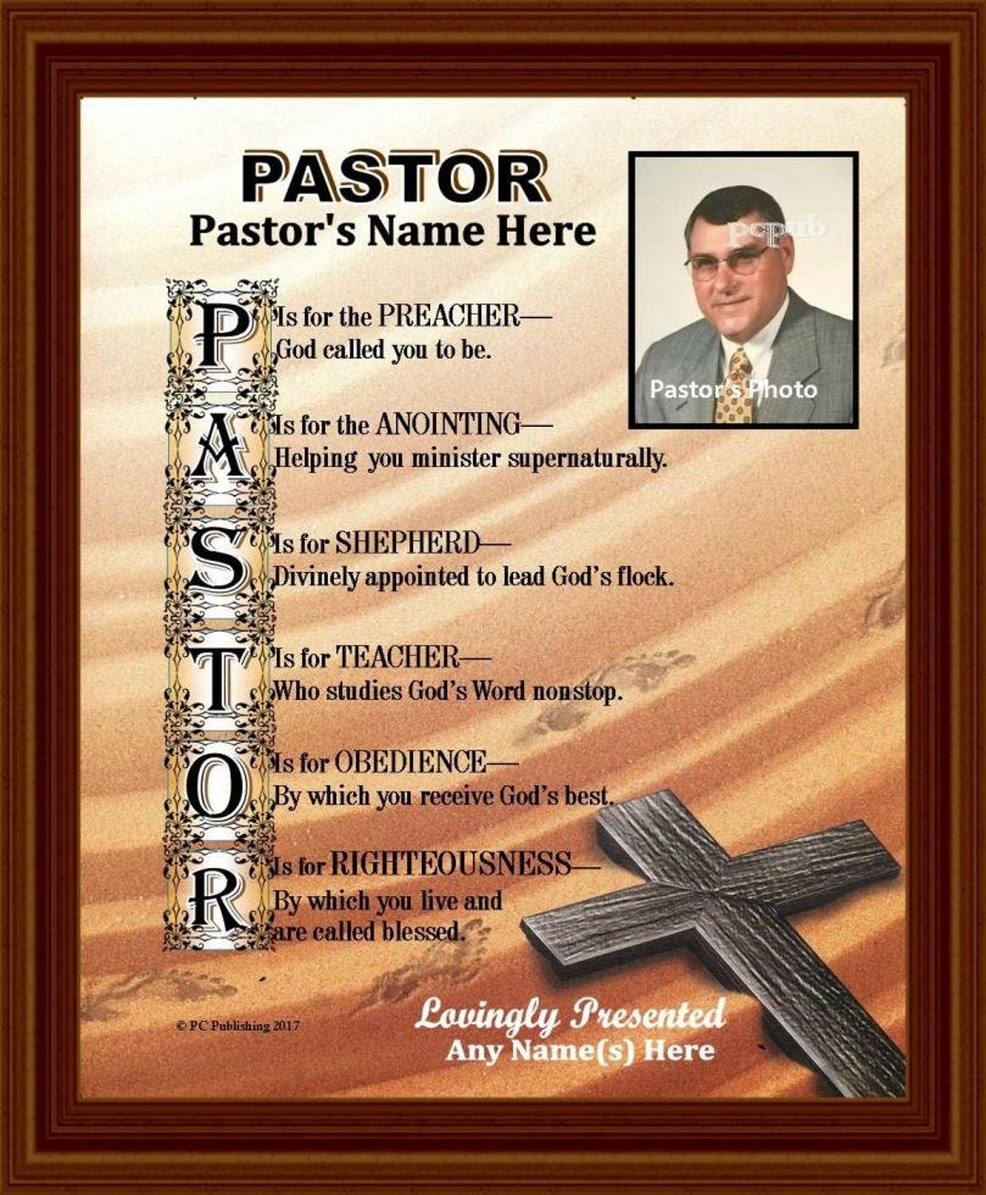 Pastor OR Pastors Appreciation Anniversary Personalized Photo Name Poem ...