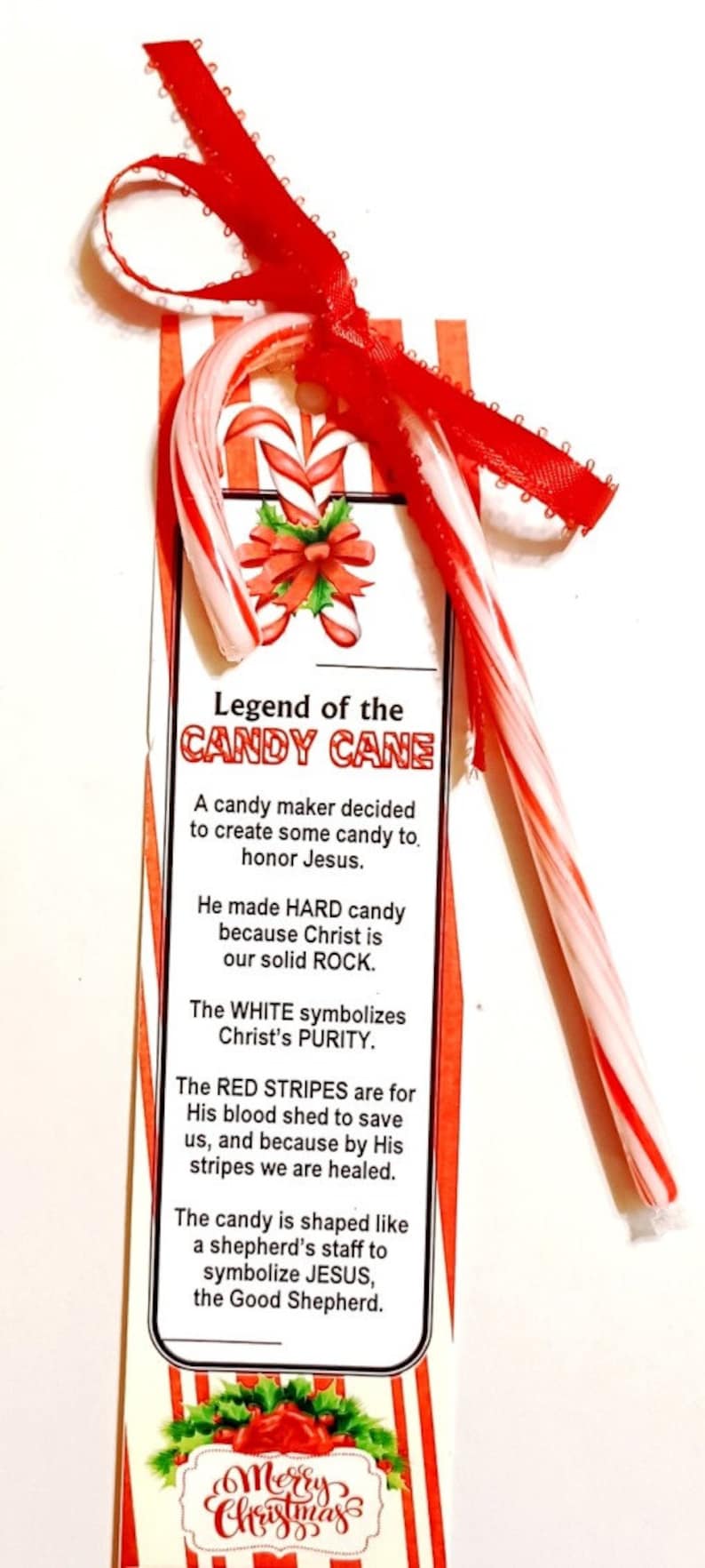 CHRISTMAS Legend of the Candy Cane Bookmark |tag, Candy Cane Legend ...